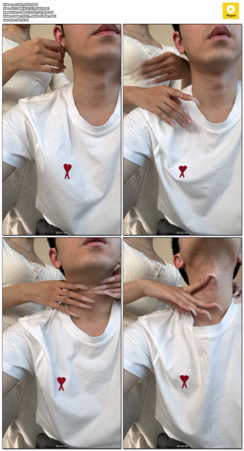 #510 – My Long Natural Nails Scratching His Neck – Hanhan Nails